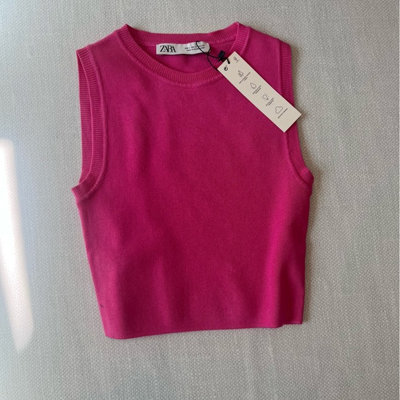 Zara | Tops | Zara Pink Tank Crop Top | Poshmark